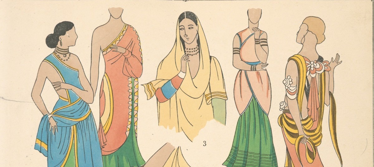 Illustrations: Indian women's fashion from the early 20th century and ...